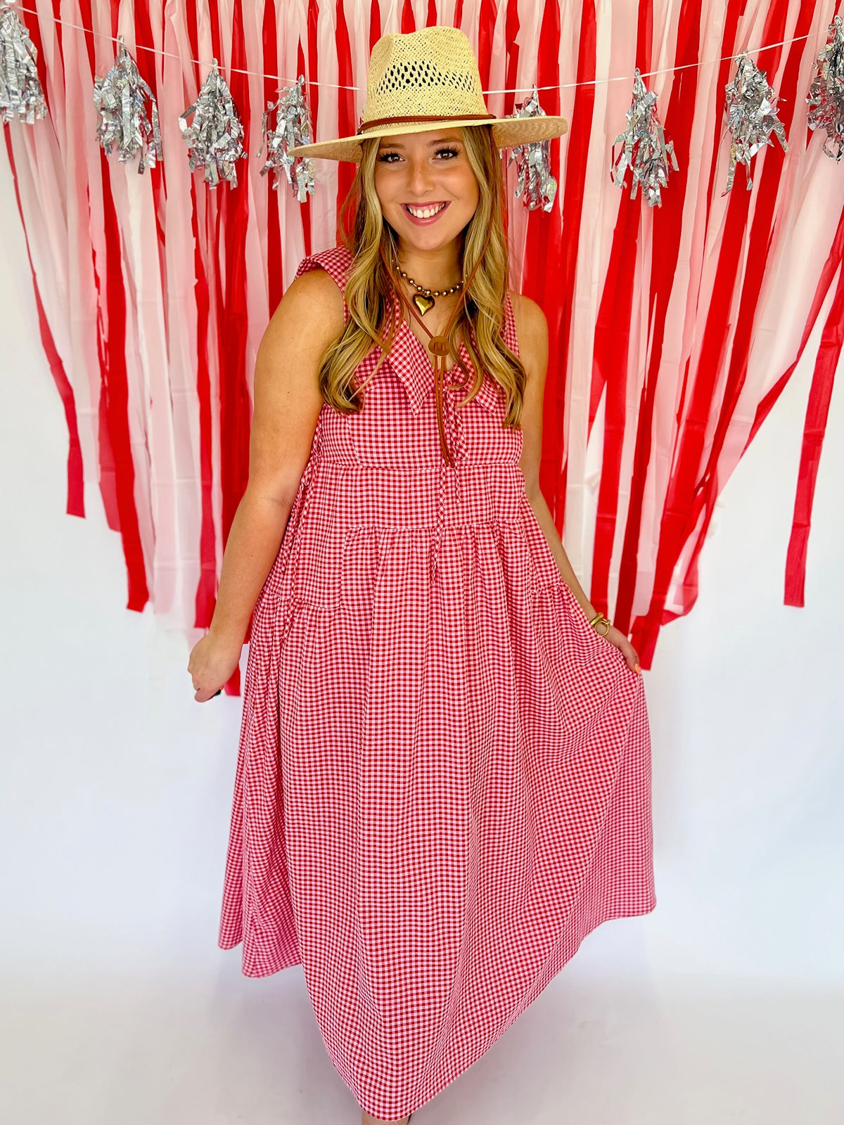 [THML]Gingham Grace Dress — The Burlap Sack Boutique