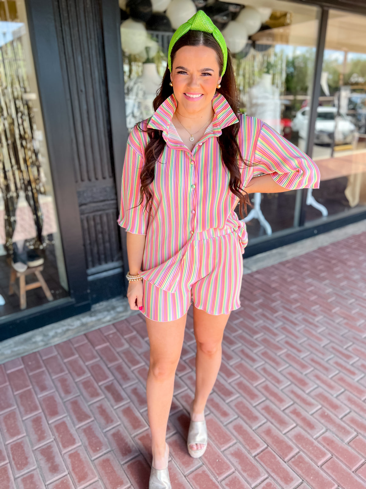 [Jess Lea] Dreamy Daze Pleated Set-Multi — The Burlap Sack Boutique