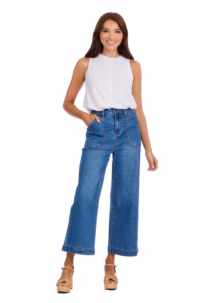 Fritz Cropped Wide Leg Jeans — The Burlap Sack Boutique